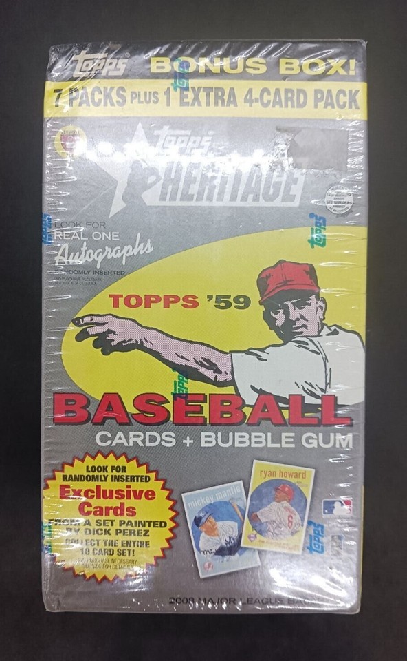 2008 Topps Heritage '59 Baseball Cards Hobby High#s 7+1 Extra Packs Box ...