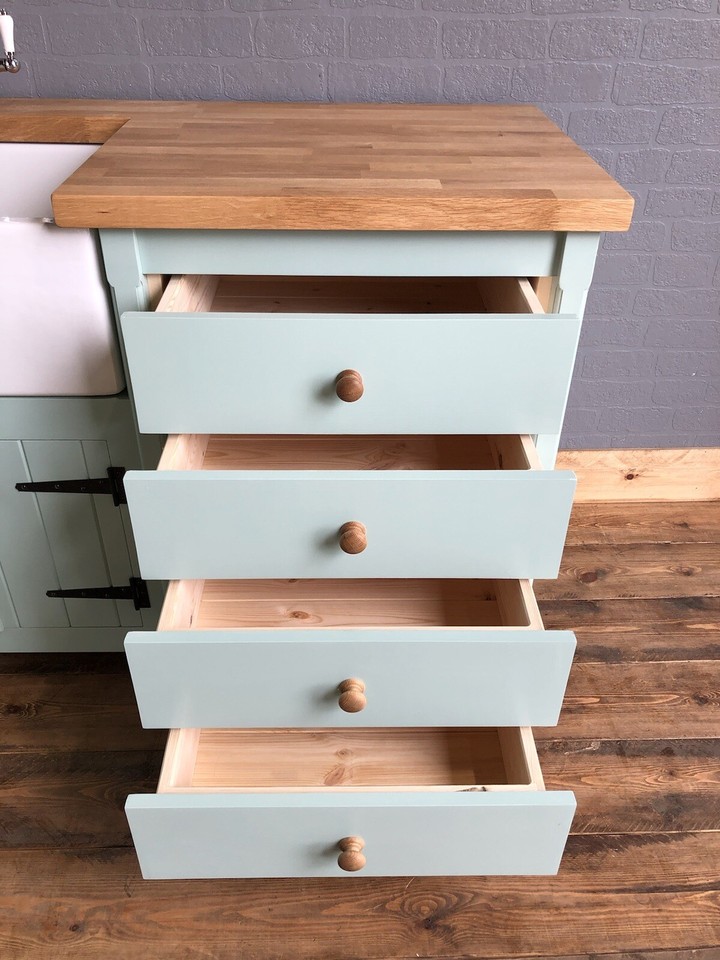 Handmade rustic wooden solid pine freestanding corner Belfast butler ...