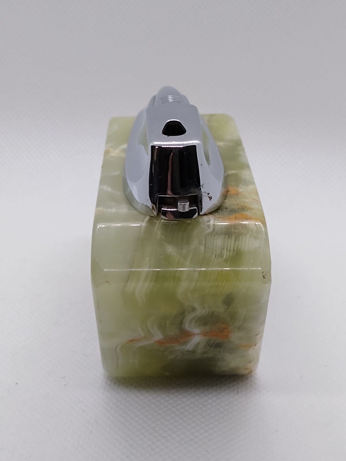 Vintage Chrome MKII Ronson Varaflame Table Lighter Green Onyx Butane ...