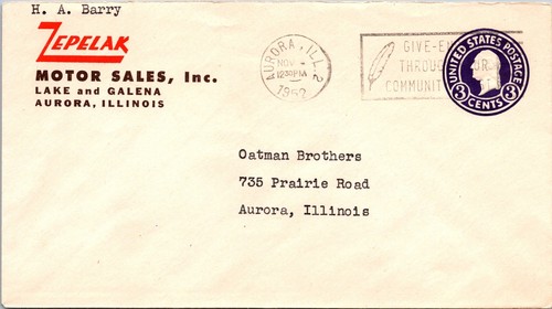 1952 - Zepelak Motor Sales,Inc - Aurora, ILL - F34819 | eBay