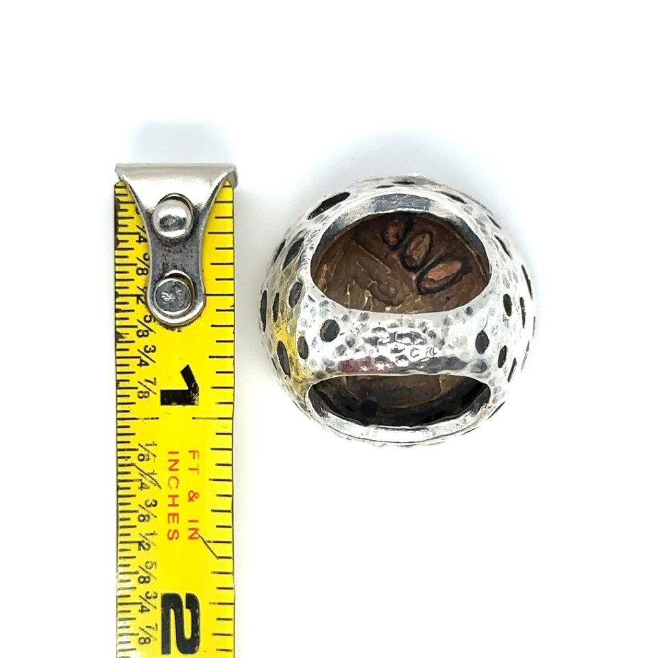 Huge Dian Malouf 925 Silver & 14k Yellow Gold Caesar Round Coin Ring ...