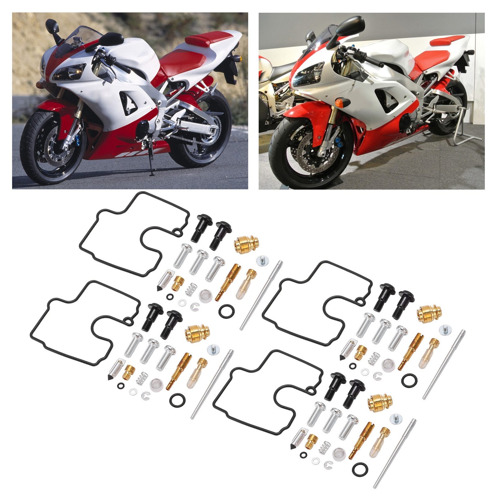 76pcs Motorcycle Carburetor Repair Kit Rubber Metal For YZF R1 | eBay