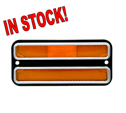 1968-1972 Chevy GMC Truck Front AMBER Dlx Side Marker Light Assembly w ...