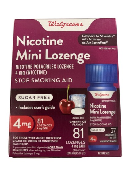 Walgreens Nicotine Mini Lozenge 81 Cherry Ice 4mg for sale online | eBay