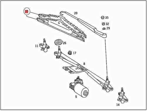 Genuine MERCEDES R170 W163 parts kit left and right Ts wiper blade ...