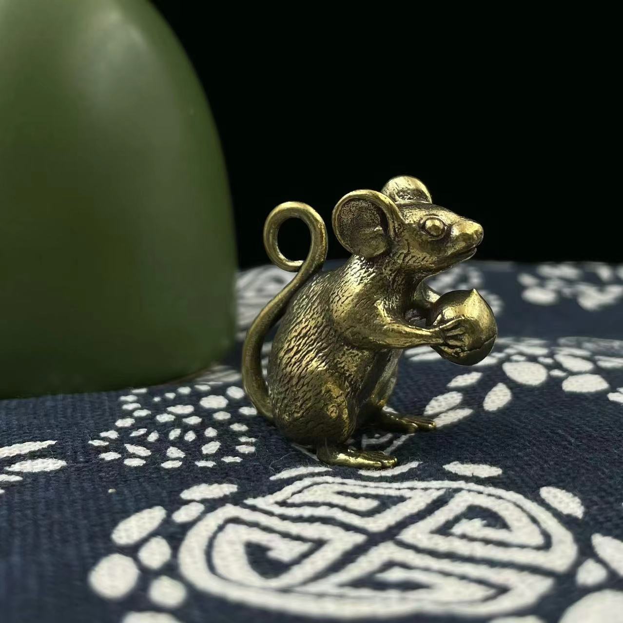 Tabletop Figurine Brass Mouse Animal Statue Sculpture Home Office Decor ...