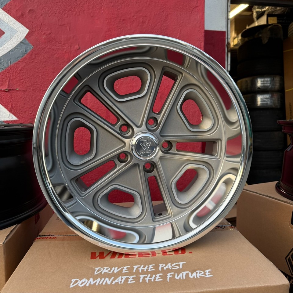 18x8-9.5 Resto Wheels Del Ray Txt Gunmetal 5x127 Wheel-Tire Pkg C1500 ...