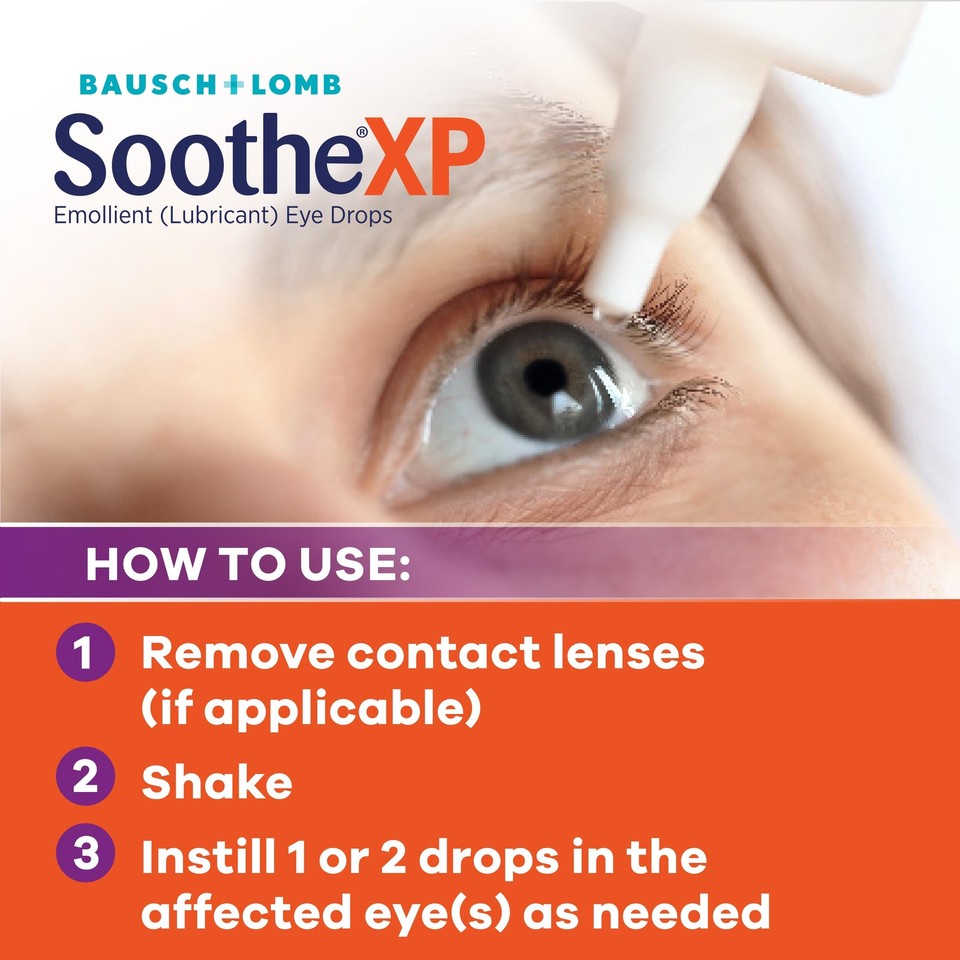 Soothe XP Eye Drops by Bausch & Lomb Lubricant Relief for Dry Eyes 15 ...