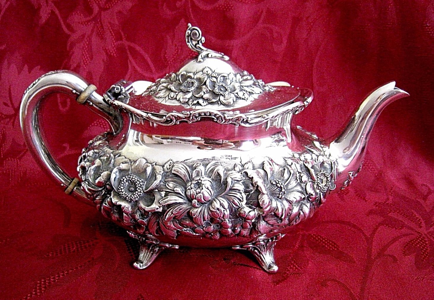 ANTIQUE REED & BARTON 1890 STERLING SILVER TEA COFFEE SET 6 PC RHETT ...