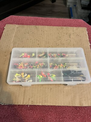 5"×9" Plano Tackle Case Full Of Ice Jigs, Jig Heads, And Hair Jigs ...