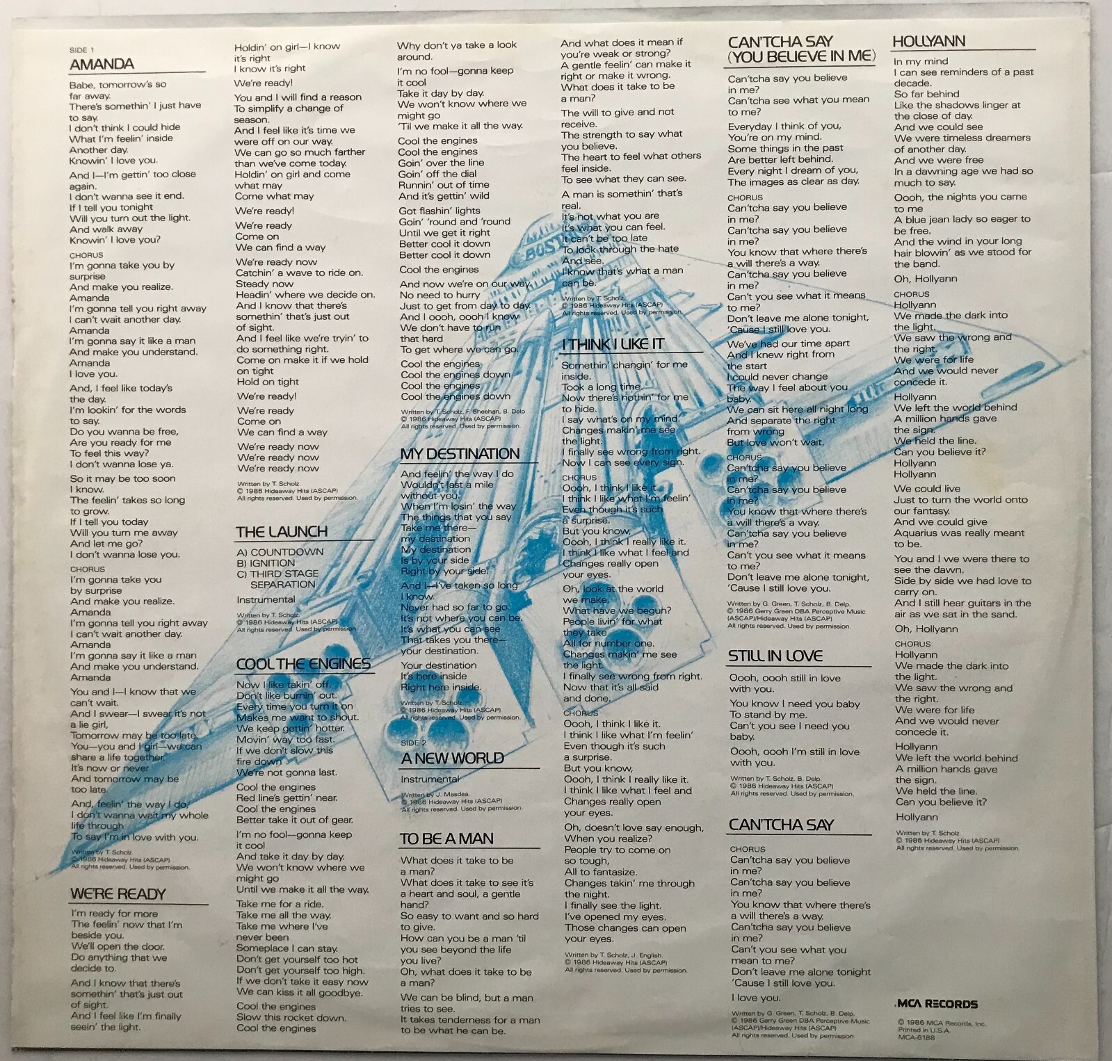 BOSTON "Third Stage" LP Original 1986 MCA-6188 [Pinckneyville Press ...