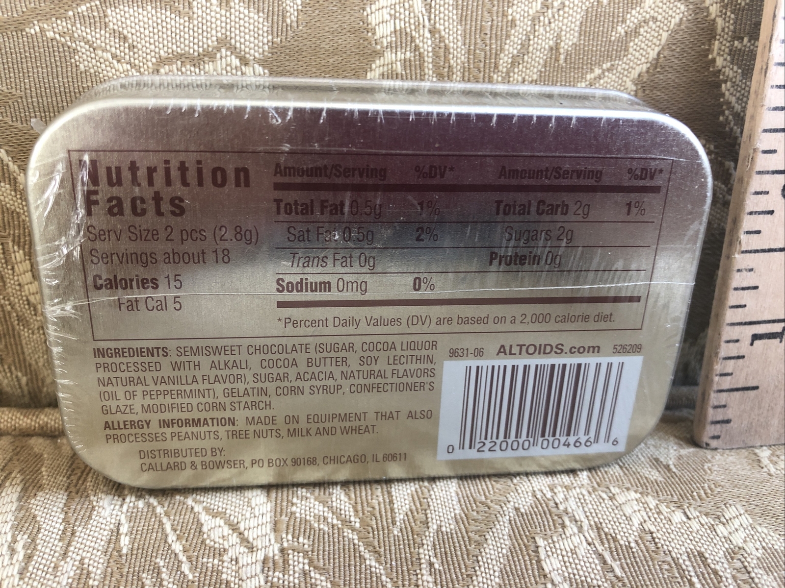 VTG Rare SEALED Altoids Chocolate Dipped Mints Embossed Metal Candy Tin ...