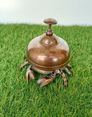 Vintage Antique Brass Crab Bell Hotel Counter Reception Bell Office ...