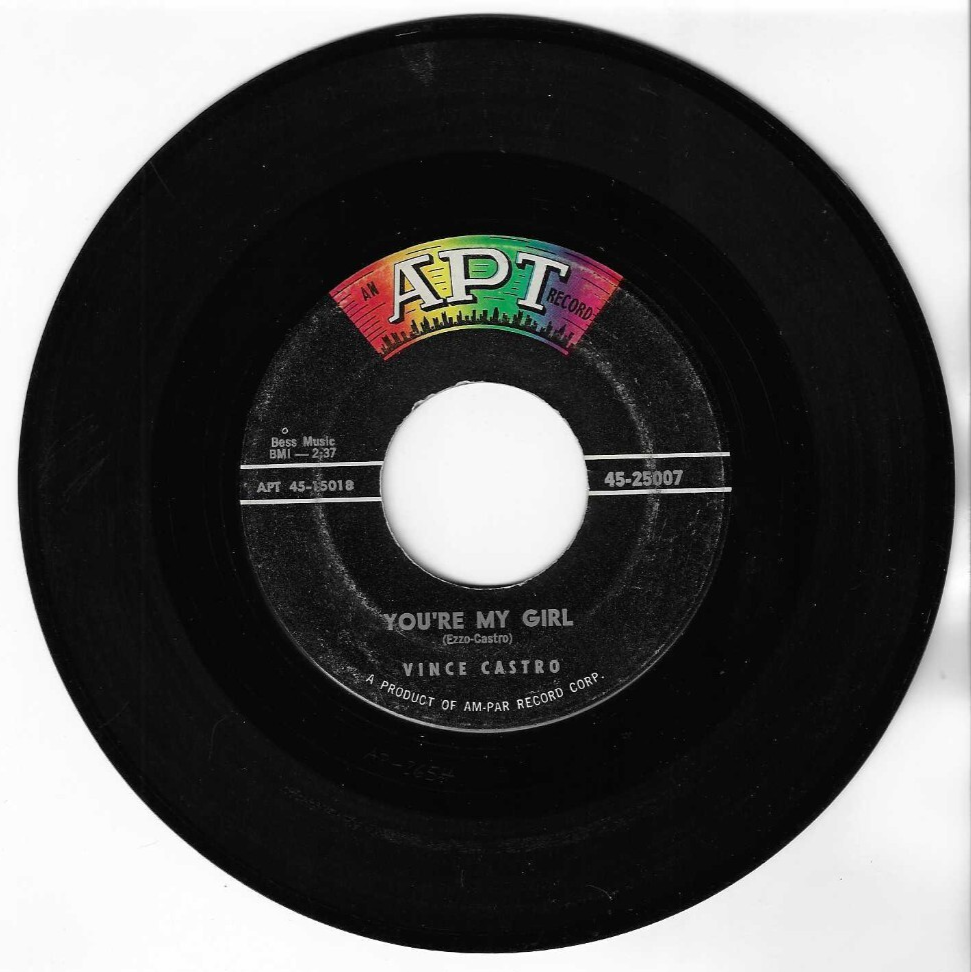 VINCE CASTRO - YOU'RE MY GIRL / BONG BONG - 1958 7" 45rpm VINYL RECORD ...