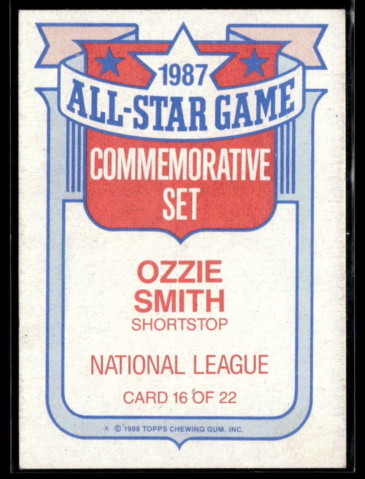 1984 Topps #16 Ozzie Smith Glossy All-Stars Near Mint or Better | eBay