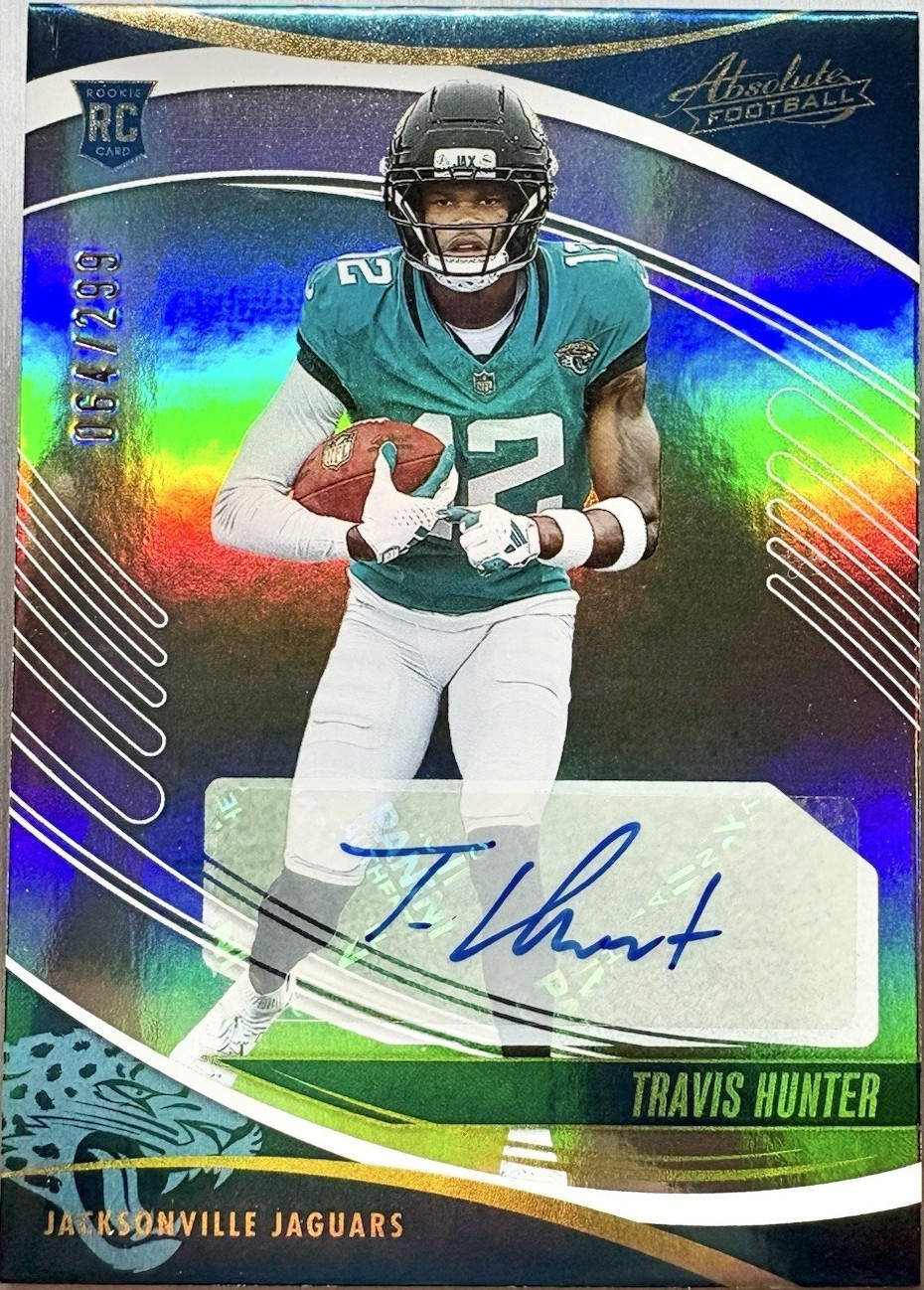 2025 Panini Absolute - Rookies Travis Hunter #186 Spectrum Signatures ...