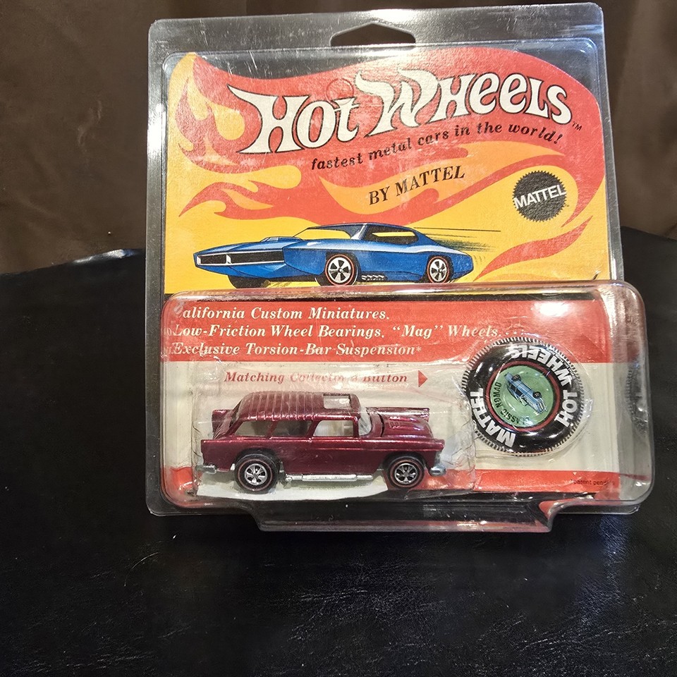 Vintage 1970 Hot Wheels Redline 55 Chevy Nomad Spectraflame Red MOC ...