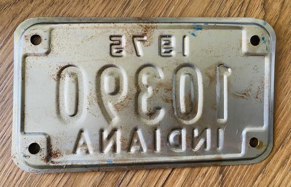 1975 Indiana Motorcycle License Plate 10390 | eBay