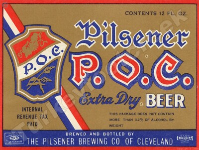 P.O.C. Pilsener Extra Dry Beer Label 9" x 12" Metal Sign | eBay