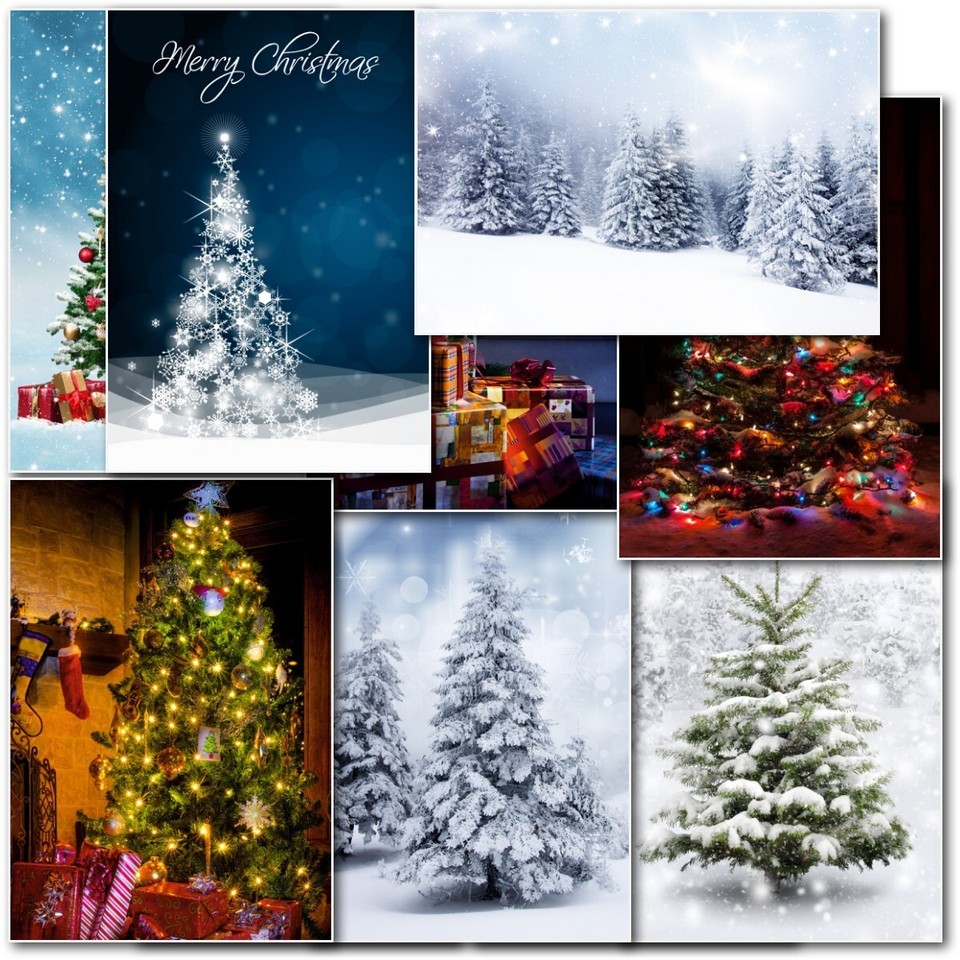 Doodlecards Pack of 10 Christmas Cards Christmas Trees | eBay UK