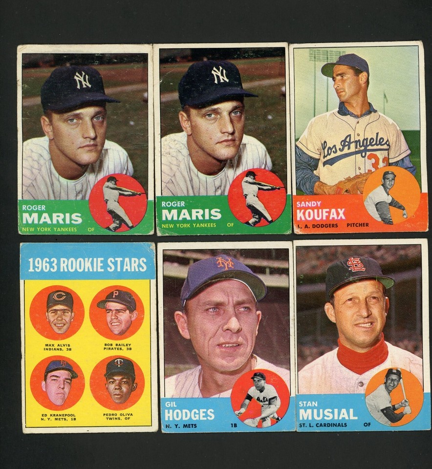 1961-62-63 TOPPS BASEBALL (337 CARDS) BANKS KOUFAX MARIS OLIVA RC ...