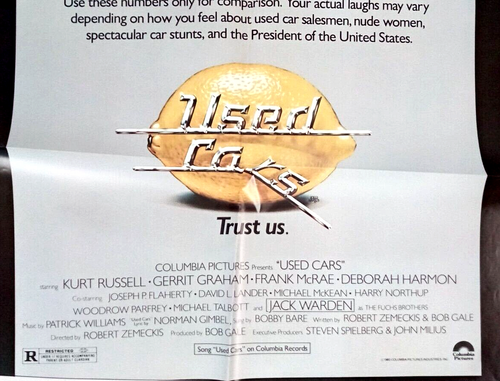 Used Cars Movie Poster KURT RUSSELL Cheryl Rixon JACK WARDEN Deborah ...