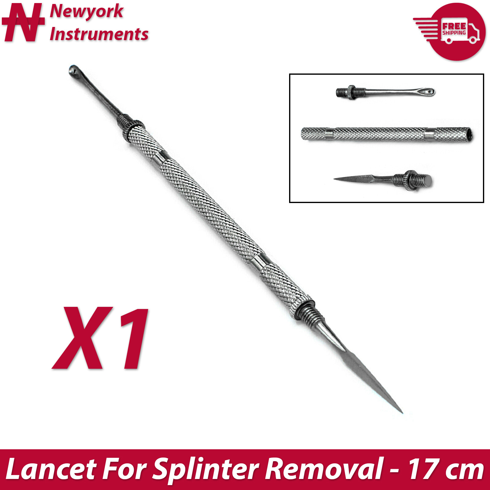 Carmalt Splinter Forceps Tweezers Curved and Lancet For Splinter ...
