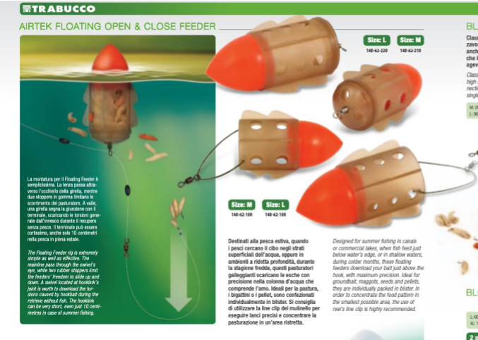 Pasturatori Trabucco Aero, Airtek Float e Non Float vari modelli pesca ...