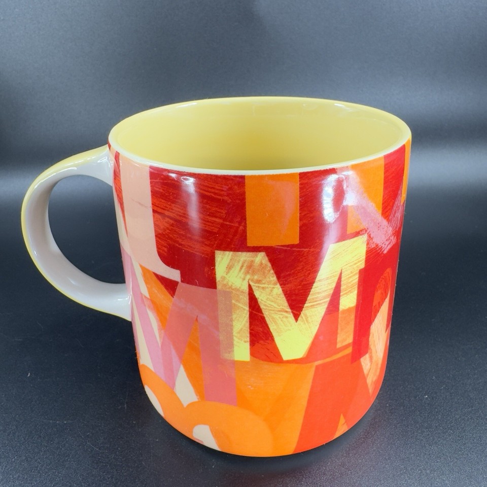 Anthropologie Monogram Letter M Mug Initial Multicolor Ceramic Coffee ...