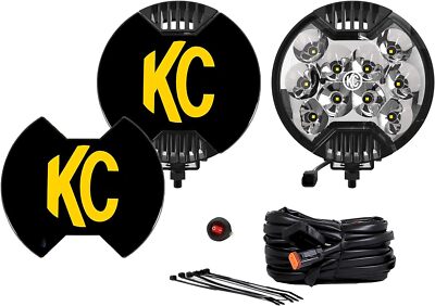 KC HiLiTES 0100 SlimLite LED High Power 2-Light Offroad Spot Light ...
