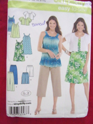 UNCUT SIMPLICITY# 3799 SZ M-L-XL-XXL WARDROBE SEWING PATTERN EASY TO ...