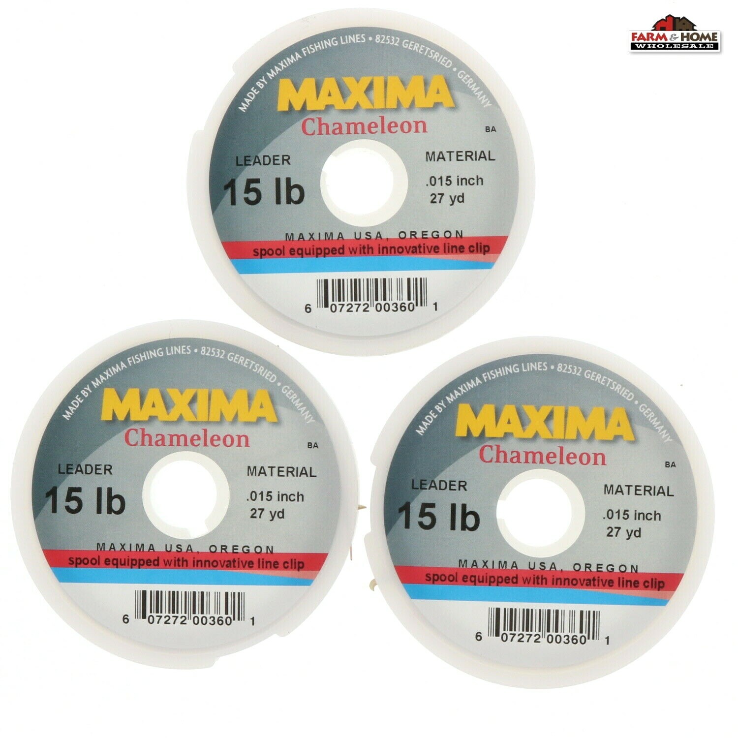 3 Spools Maxima Chameleon Leader Wheel 15 Lb Leader Material ~ New | eBay