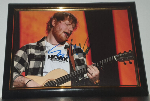 ED SHEERAN - HAND SIGNED PHOTO - WITH COA - 8x10 AUTOGRAPHED FRAMED ...