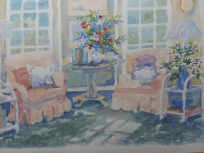 Large C. WINTERLE OLSON Embossed WATERCOLOR. 1980S museum collection 24 ...