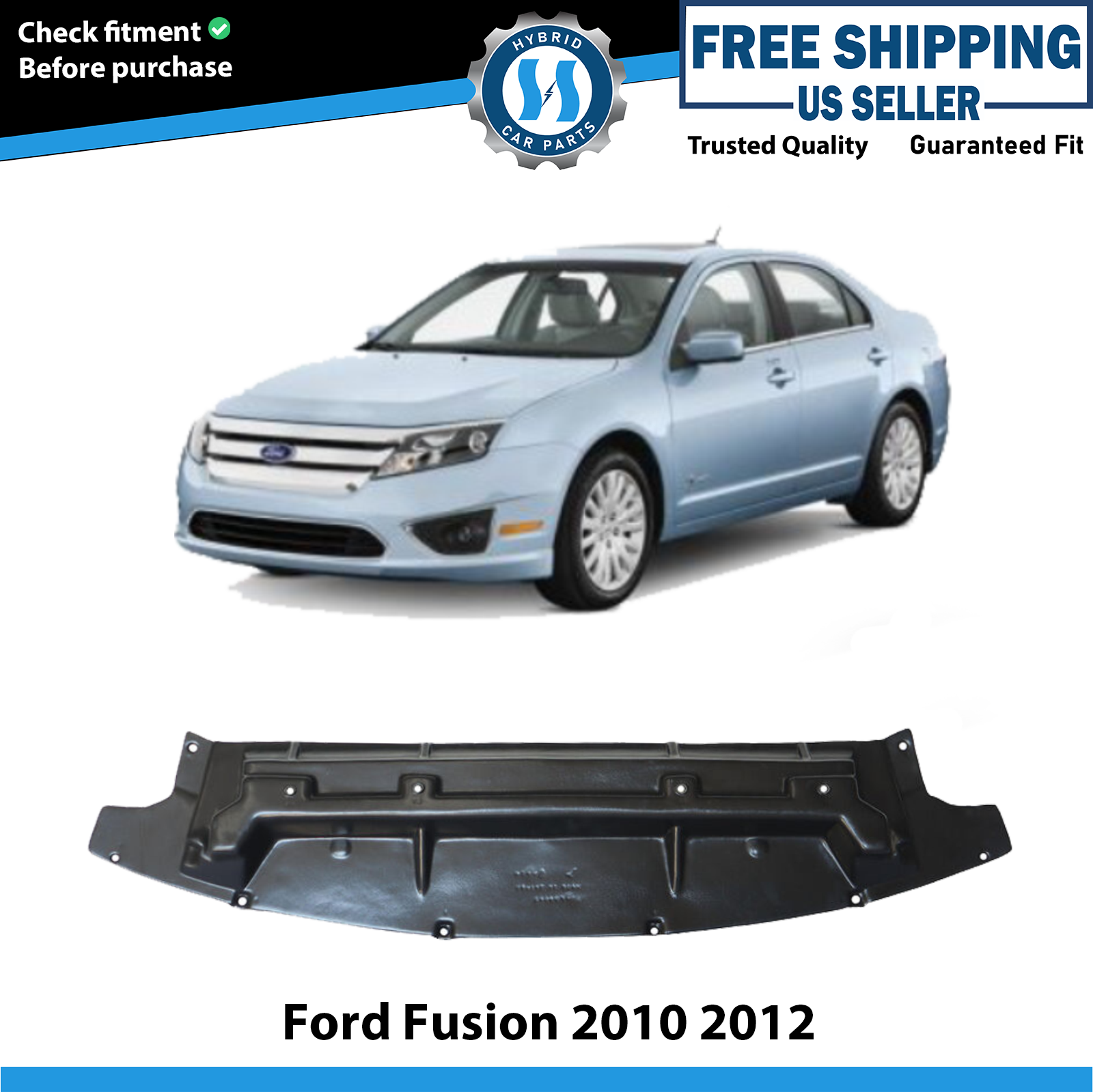 New Front Lower Bumper Engine Cover Valance Textured For 2010-2012 Ford ...