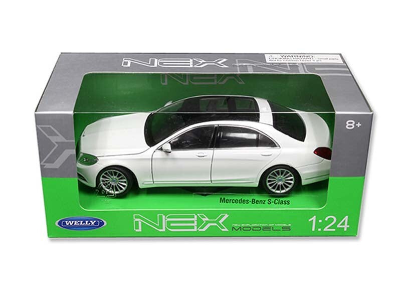 Mercedes Benz S Class White (NEX) Diecast 1:24 Scale Model Car - Welly ...