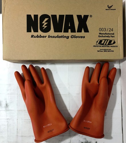 NEW Novax By Pip 11" Straight Cuff Rubber Insulating Gloves Sz 10 ...