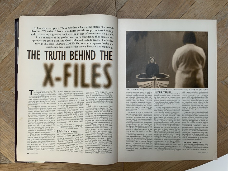 Fortean Times Magazine Aug/sept 95 the X-Files Roswell Aliens Issue 82 ...