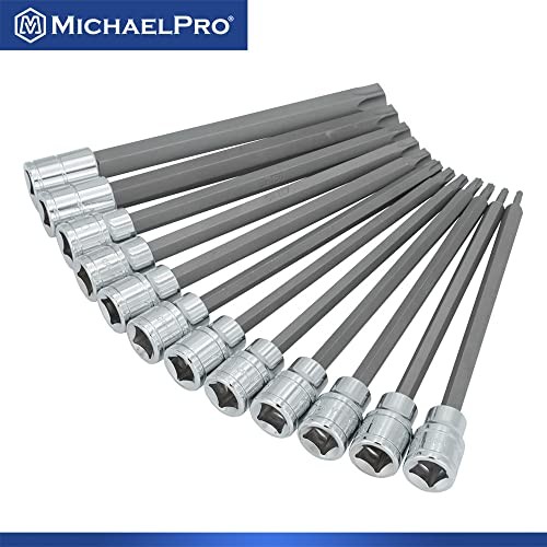 Michaelpro 12-Piece 3/8'' Drive Long Torx Bit Socket Set, T10 To T60 ...