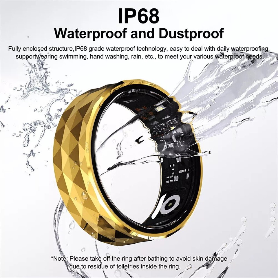 Smart Ring Health Waterproof IP68 Finger Ring Monitor Heart Rate ...
