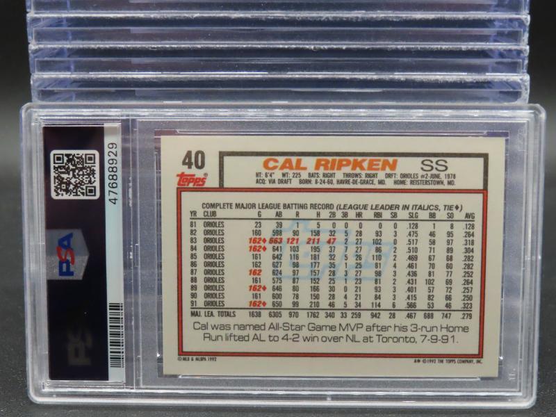 1992 Topps Cal Ripken Jr #40 PSA 10 Gem Mint Baltimore Orioles | eBay