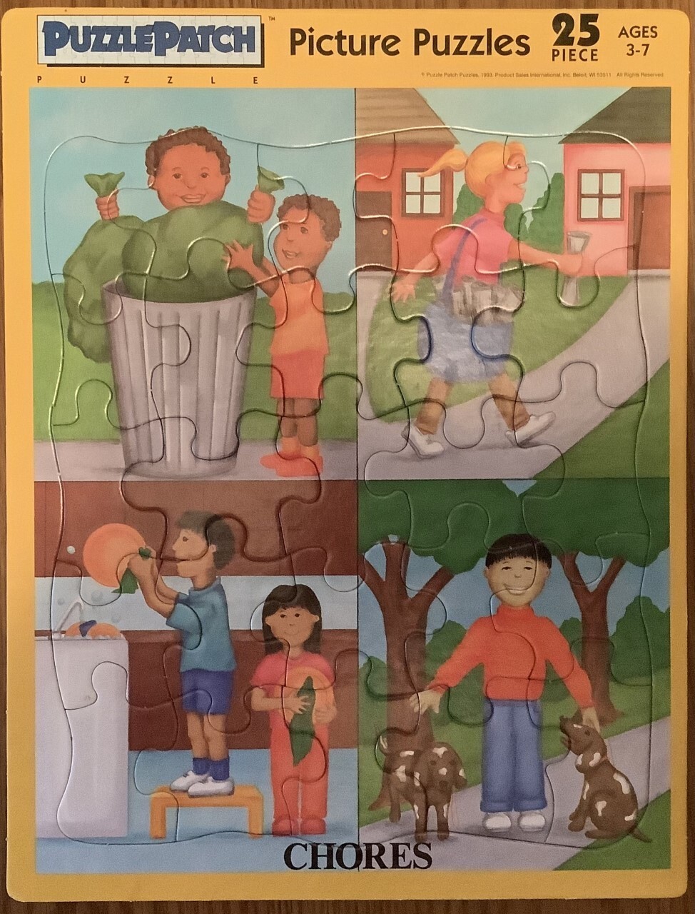 Vintage - Puzzle Patch - 25 Piece Picture Puzzles - CHORES - 1993 | eBay