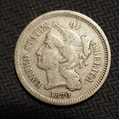 1870 3 CENT NICKEL CIVIL WAR ERA COIN **NICE** FREE SHIPPING X7777 | eBay