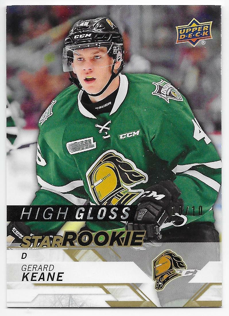 18/19 UPPER DECK CHL STAR ROOKIE HIGH GLOSS PARALLEL #332 Gerard Keane ...