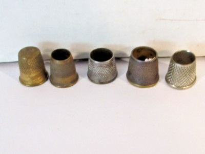 5 Vintage Thimbles Grants Department Store Size 10 & 4 Open Top ...