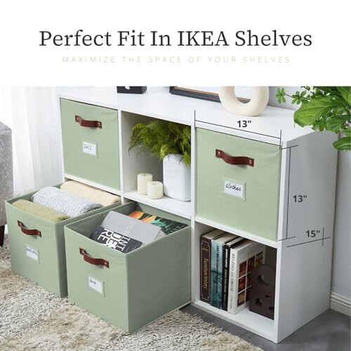 Storage Baskets 13x15x13 Storage Cube Bins With Label Holders Kallax ...