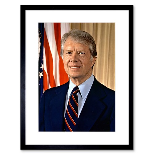 39th US President Jimmy Carter Official Portrait Photo Framed Wall Art ...