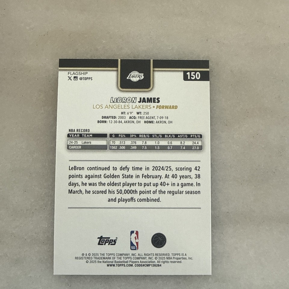 2025/26 Topps LeBron James Blackout Target Black Friday Parallel SP ...