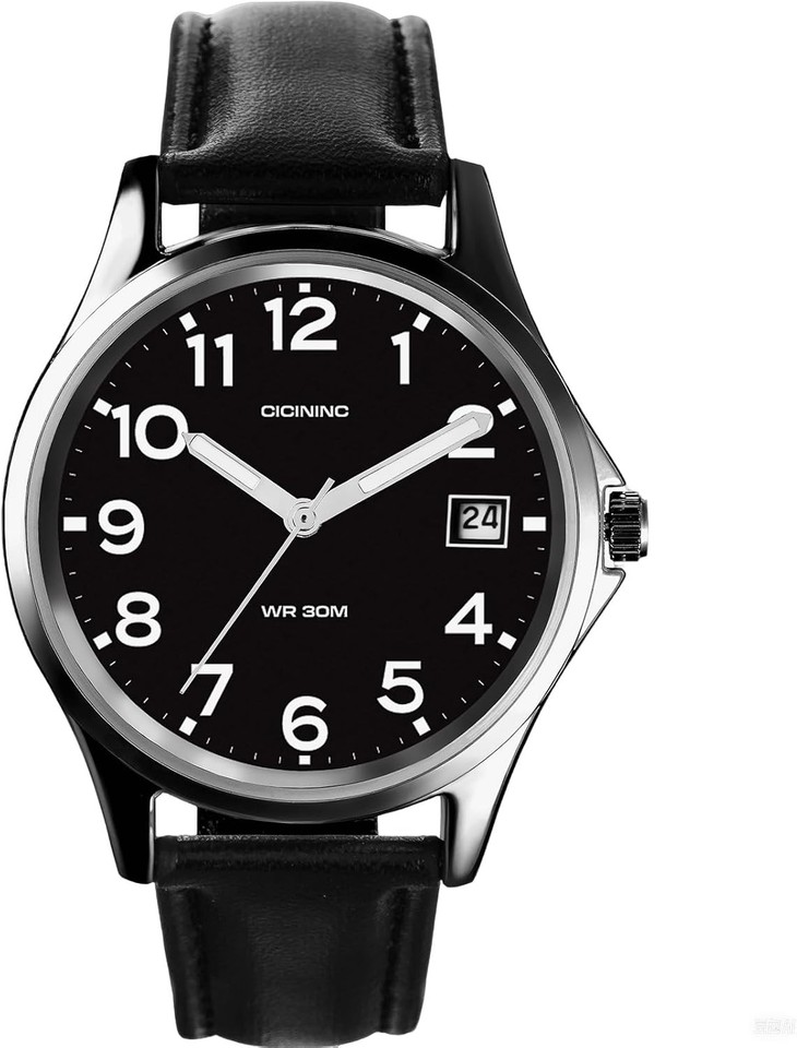 Analog Wrist Watch for Men Women-38mm Rugged Slim Wind Up Watches, Men ...