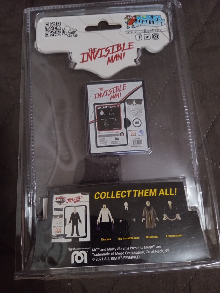 NEW World's Smallest Mego Horror Micro Action Figure 'THE INVISIBLE MAN ...